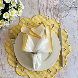 Linen Embroidered Table Mat Handmade Linen Placemats - Etsy