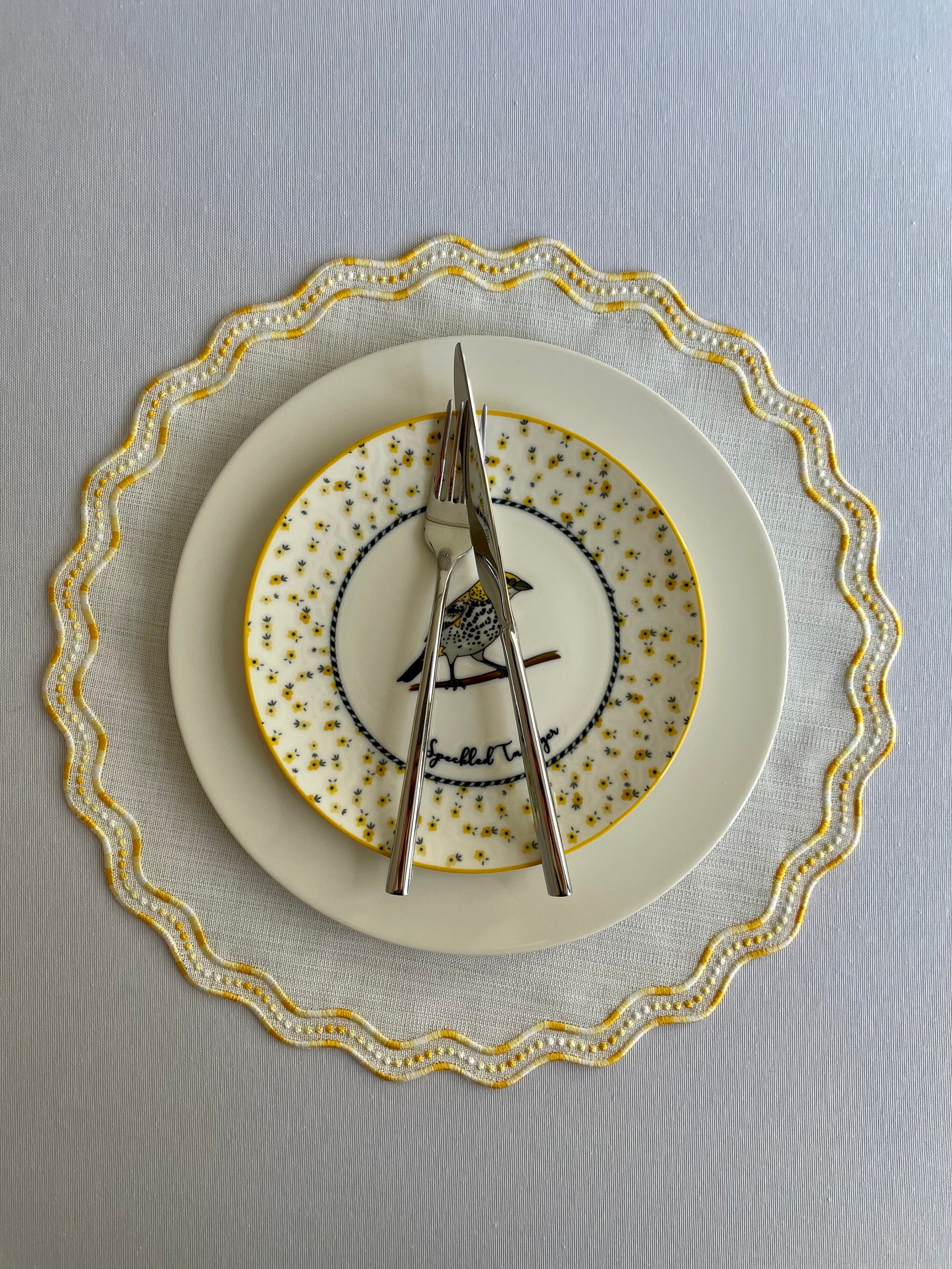 Embroidered Placemat Reusable Table Mat Cotton Embroidery - Etsy