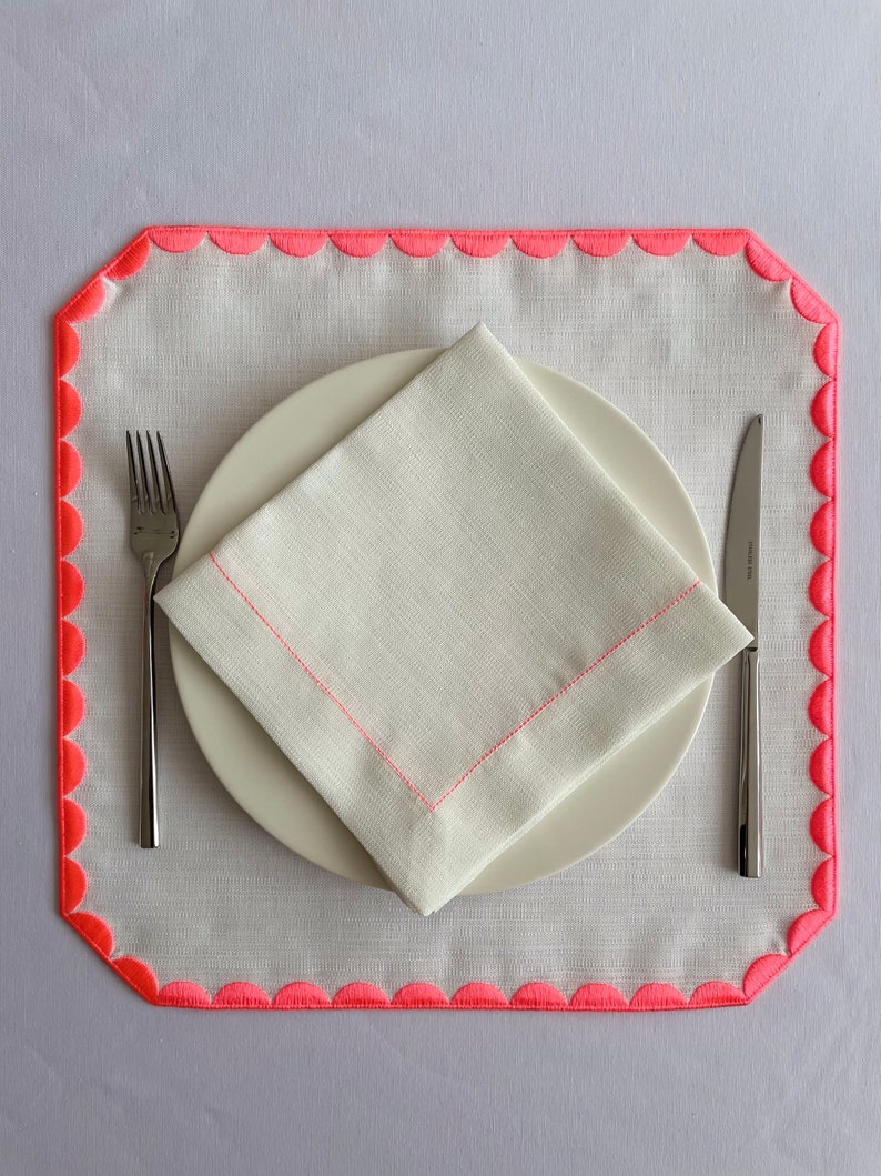 Tea Napkin With Stitched Edges, Natural Cotton White Fabric Napkin ...