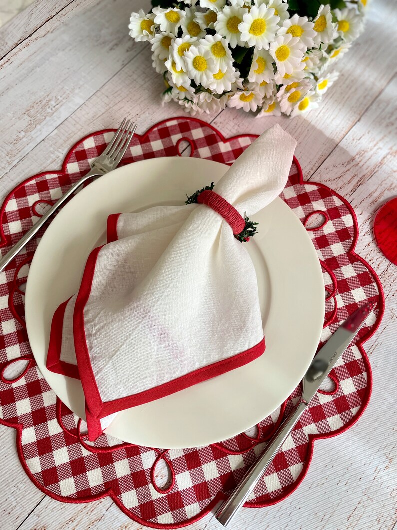 Linen Embroidered Table Mat Handmade Linen Placemats - Etsy