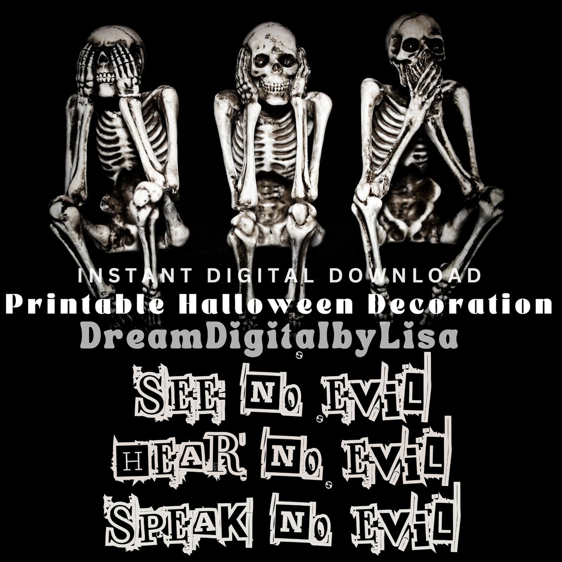 See No Evil Hear No Evil Speak No Evil Print, INSTANT DIGITAL DOWNLOAD ...