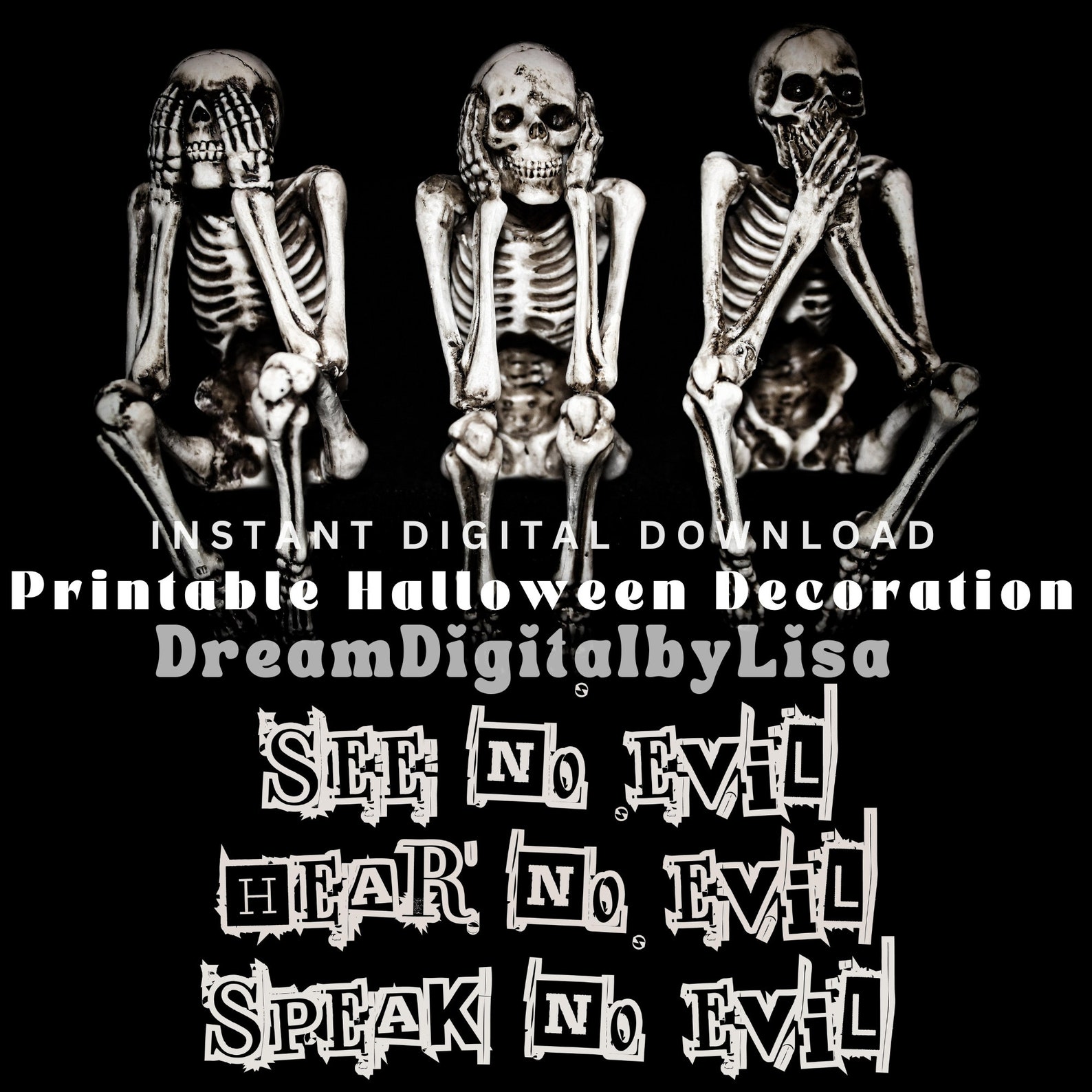 See No Evil Hear No Evil Speak No Evil Print, INSTANT DIGITAL DOWNLOAD ...