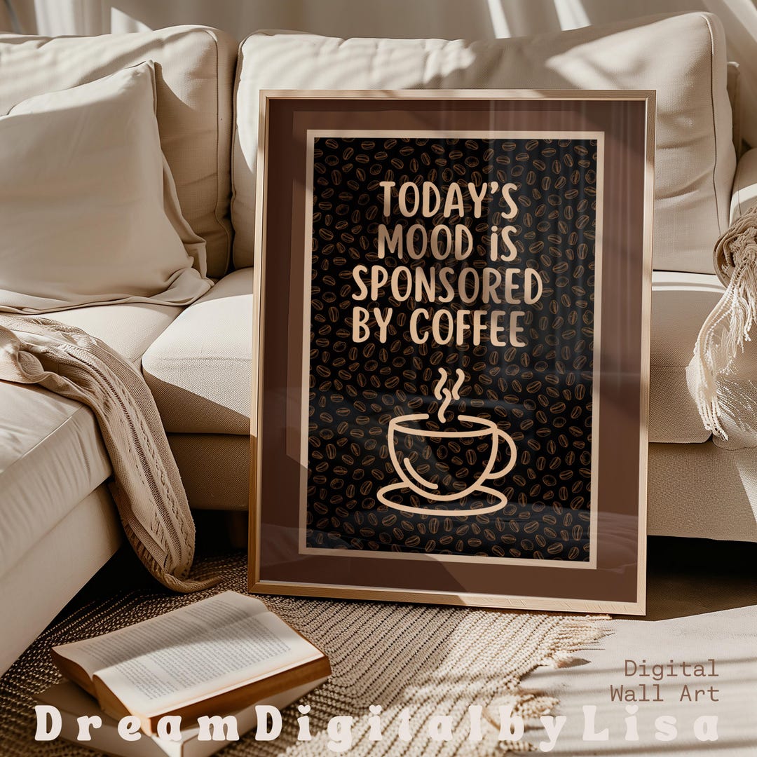 Coffee Quotes Print Coffee Beans Art Coffee Lovers Gift Coffee Themed ...