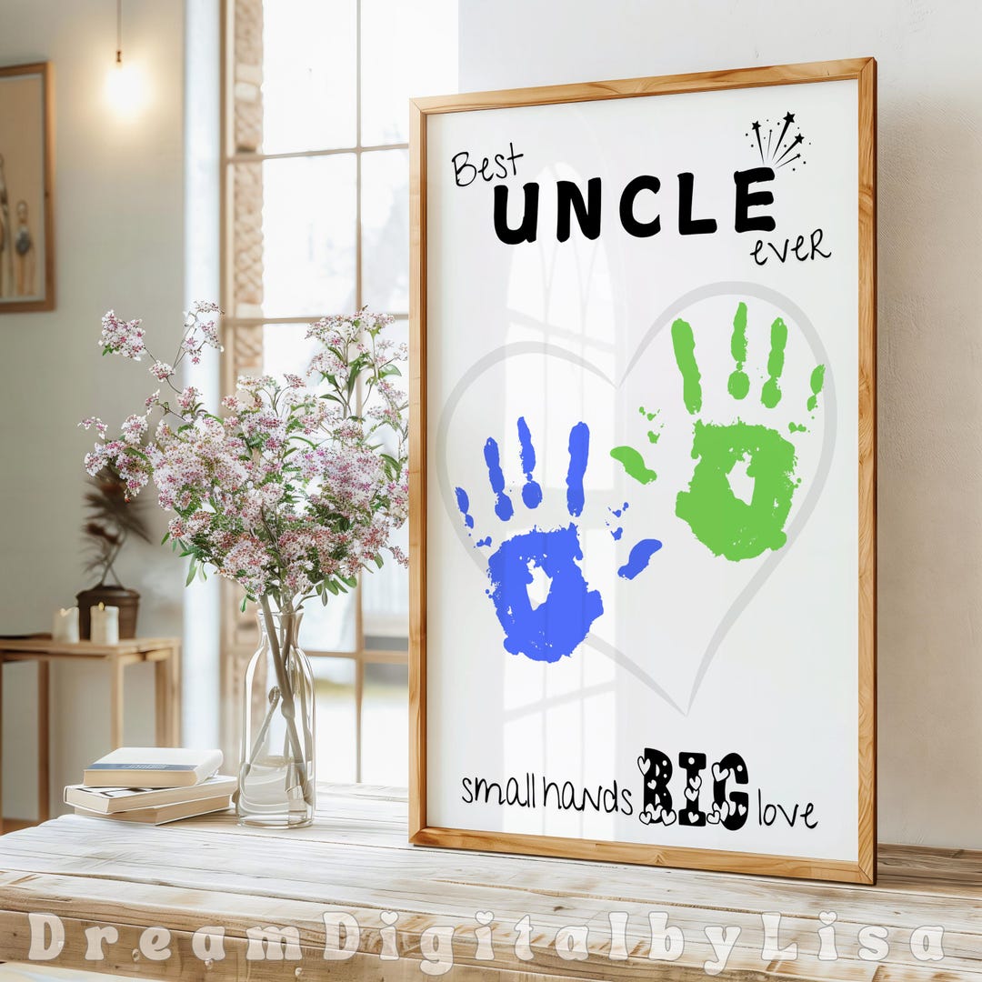 Best UNCLE Ever Handprint Art Craft Preschool Activity Uncle Birthday ...