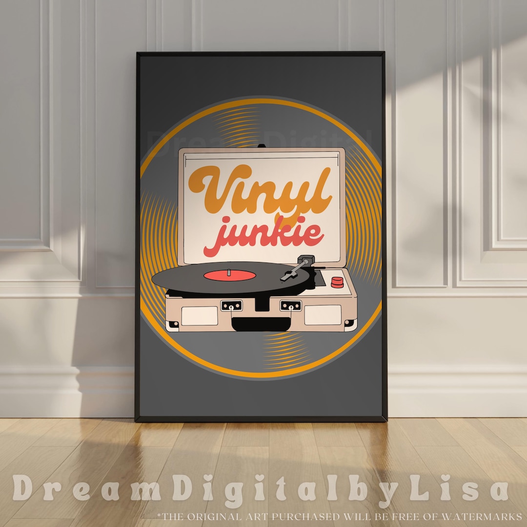 Vinyl Print, Vinyl Junkie Printable Poster, Vinyl Records Art, Music ...