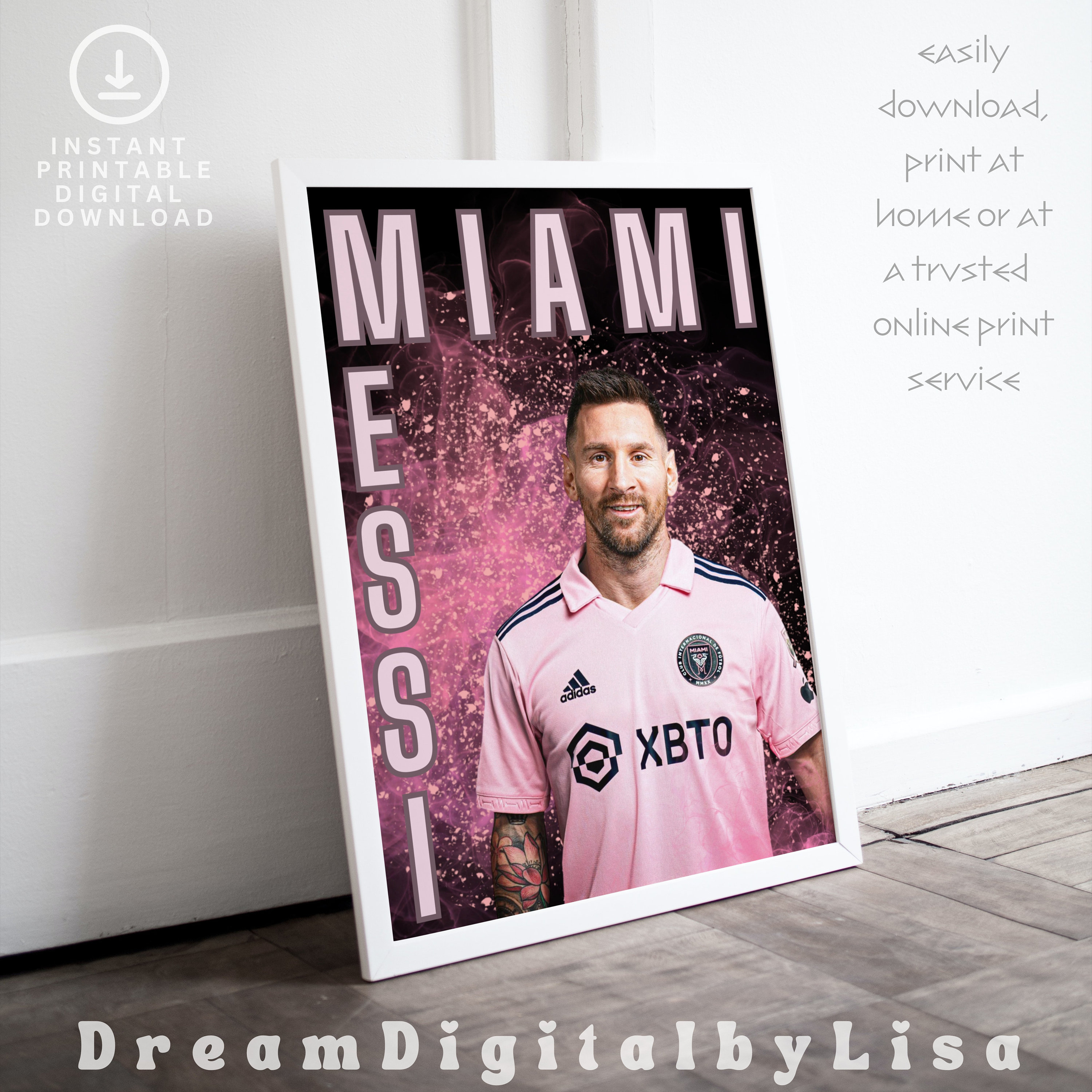 Messi Miami DIGITAL DOWNLOAD Lionel Messi Printable Messi - Etsy