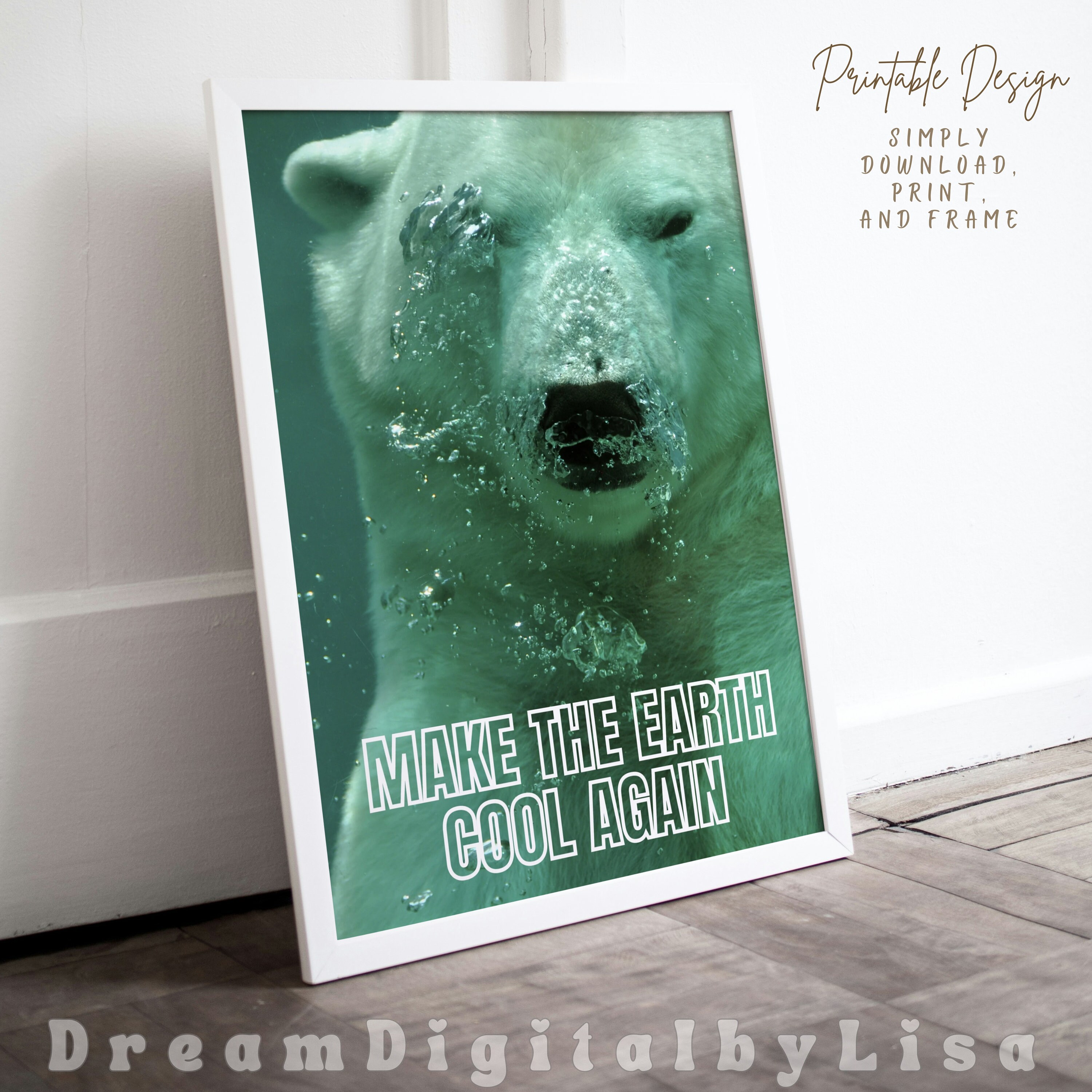Climate Change Poster, Make the Earth Cool Again Printable ...
