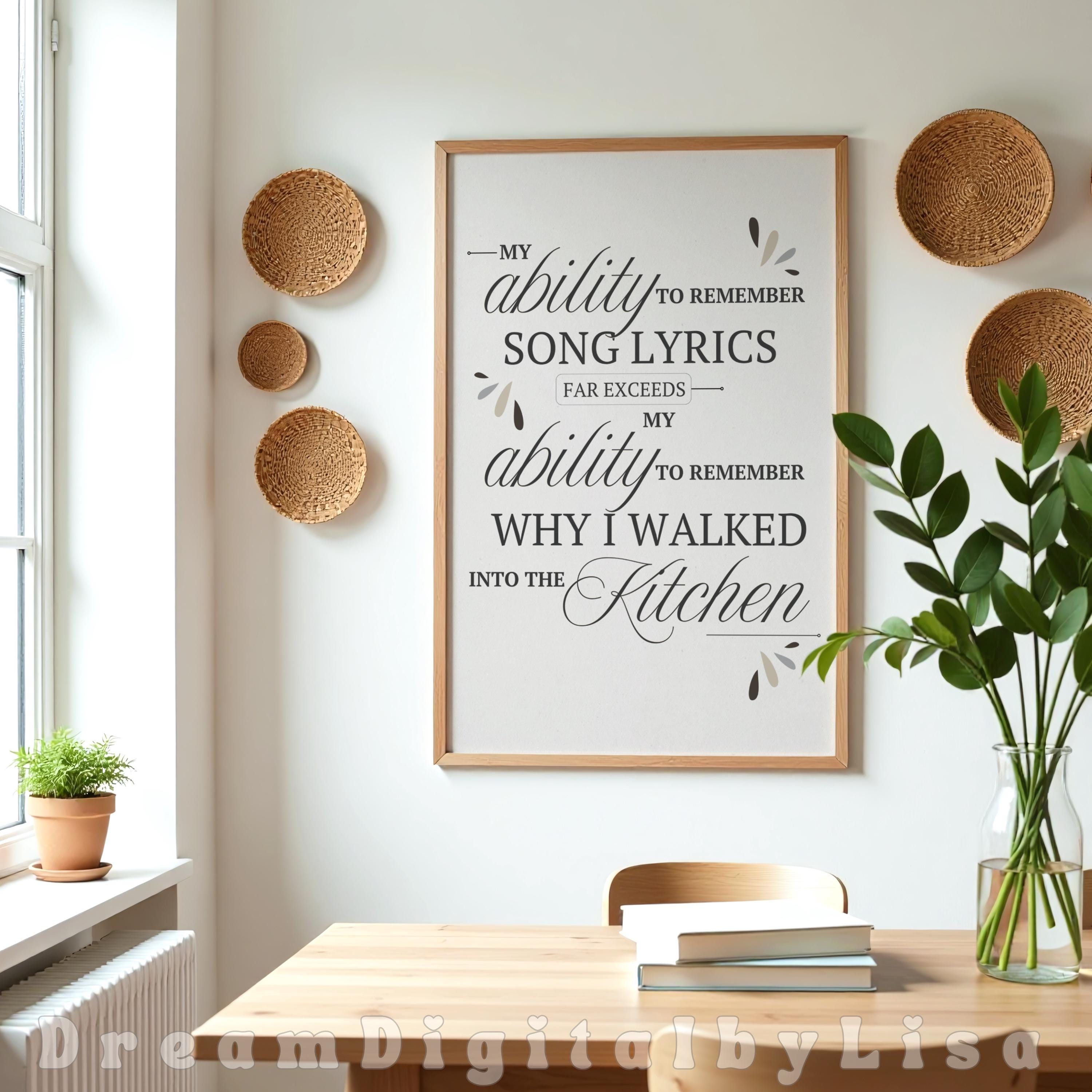 Funny Kitchen Quotes DIGITAL Download Wall Art Music Lover Kitchen ...