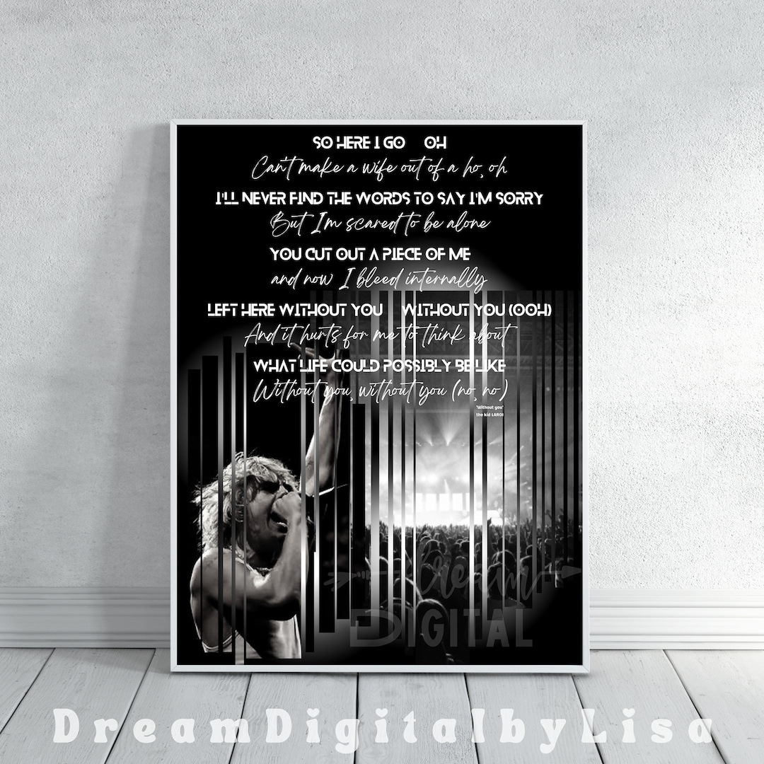 THE KID LAROI Without You Partial Lyrics Poster Instant - Etsy