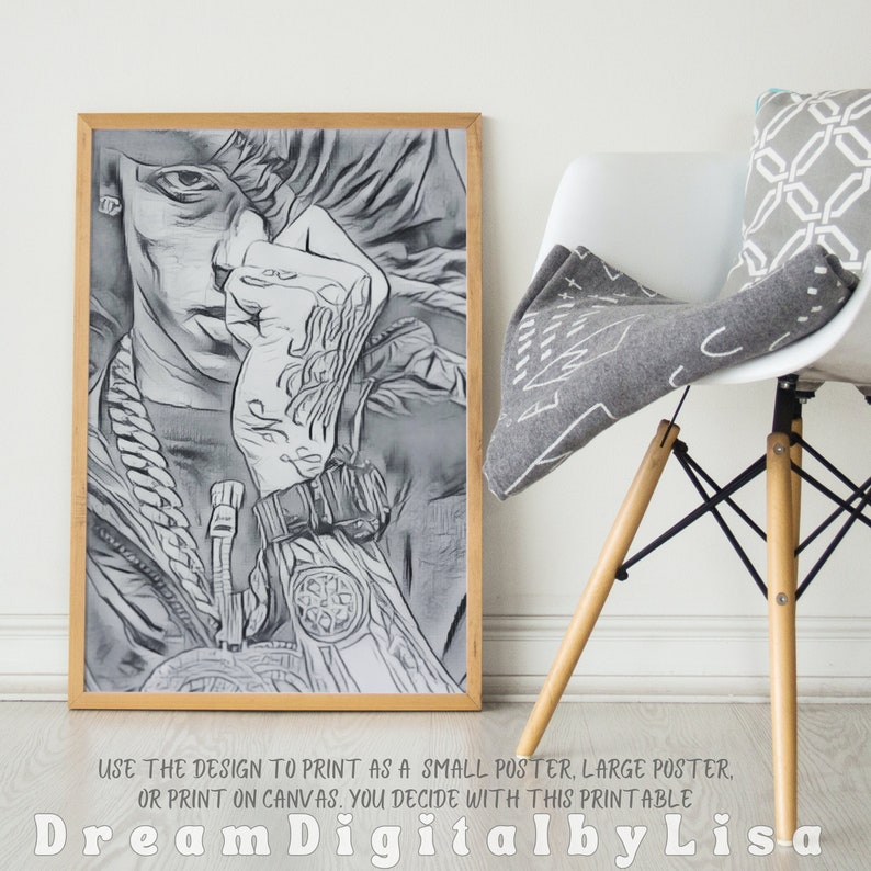 Central Cee Poster, Sketch Effect Print, Printable Central Cee Design ...