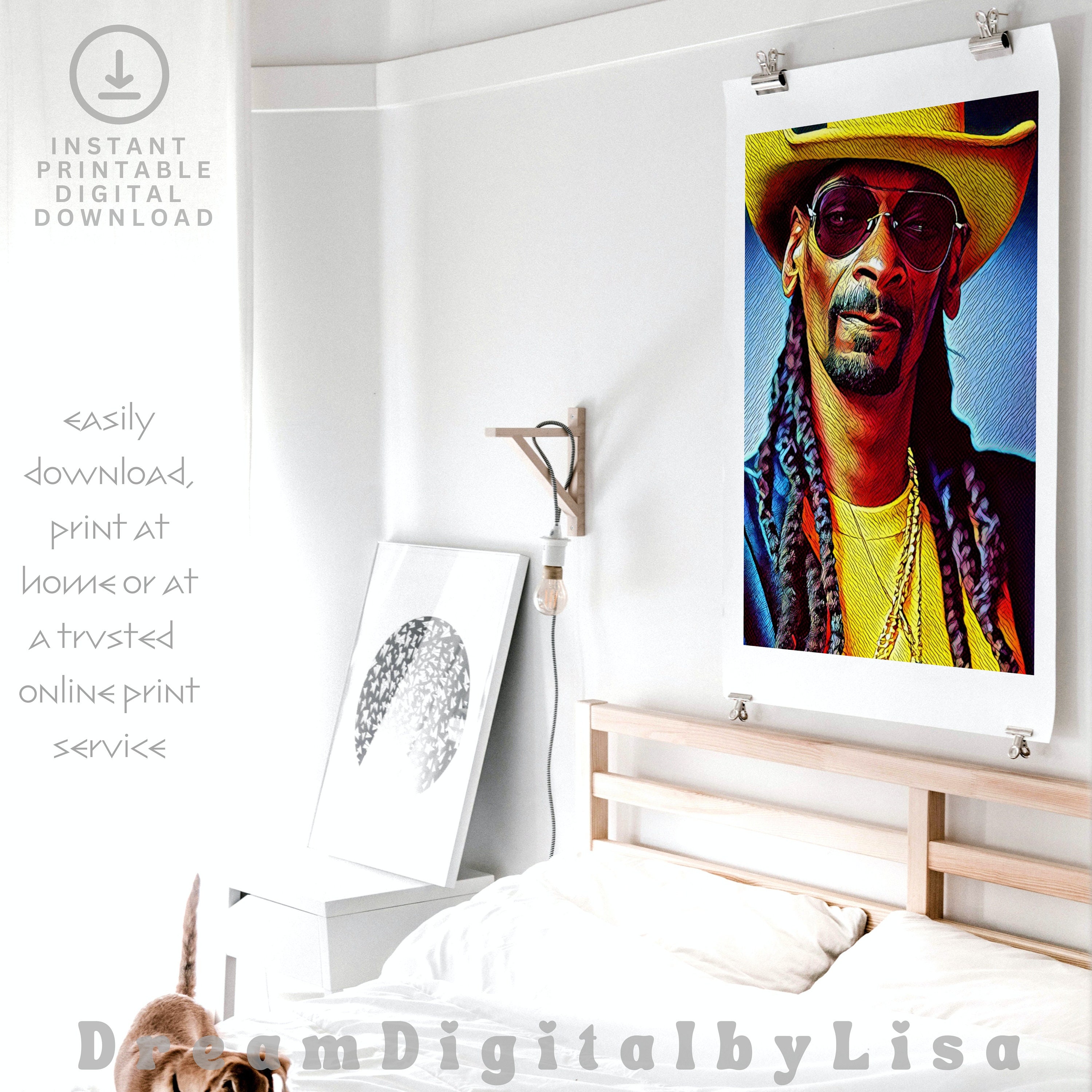 SNOOP DOGG Bright Printable Poster Hand-drawn Effect Wall - Etsy
