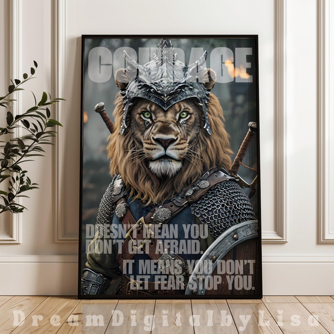 Courage Quote Encouragement Gift Inspirational Quote Classroom Dorm ...