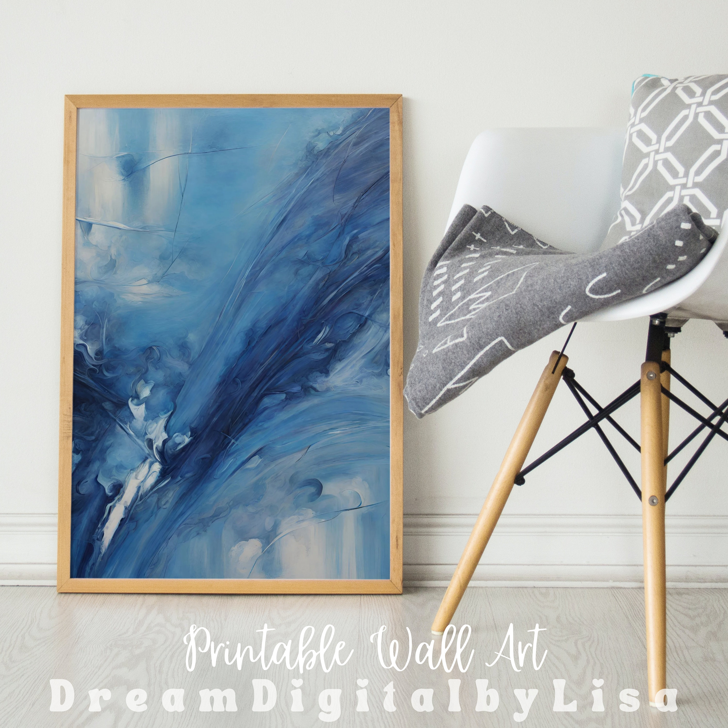 Blue Abstract Painting Print Printable Abstract Wall Art - Etsy