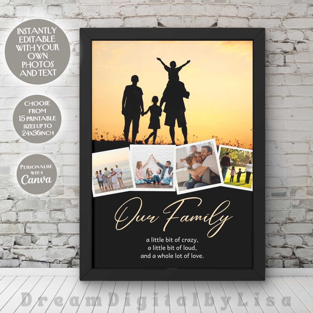 Editable Photo Collage Template Family Photo Print Personal Gifts Photo ...