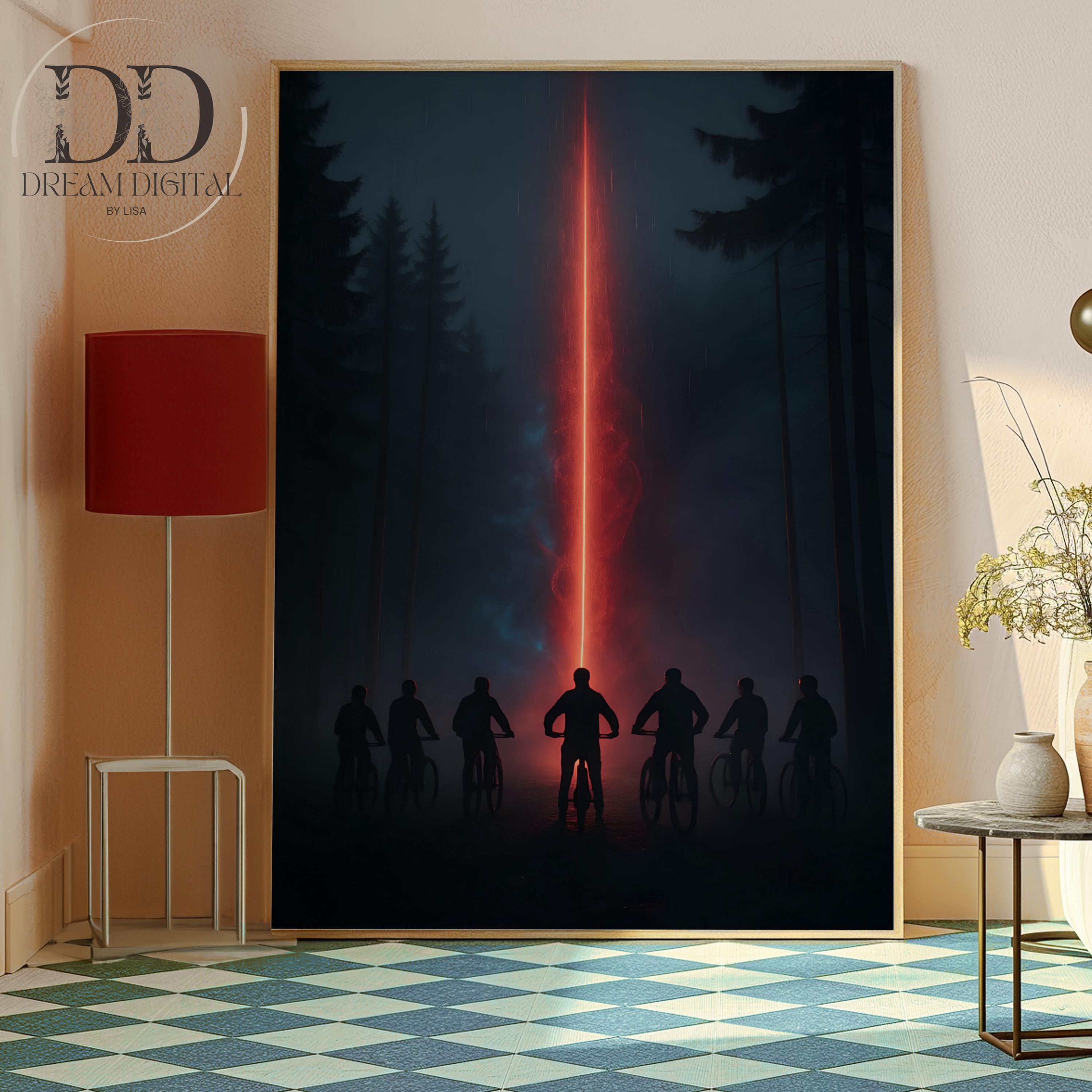 Portal Forest 1980s Sci-fi Neon Poster Cinematic Horror Decor Moody ...