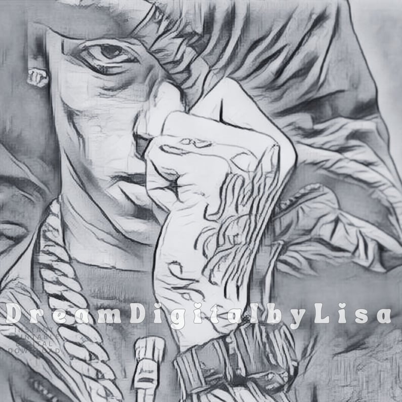 Central Cee Poster, Sketch Effect Print, Printable Central Cee Design ...