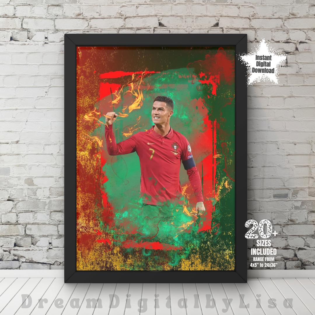 Cristiano Ronaldo Poster, INSTANT DIGITAL DOWNLOAD, Ronaldo Portugal ...