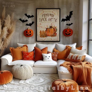 Pumpkin Spice Latte Print Autumn Fall Decor Kitchen Coffee Wall Art ...