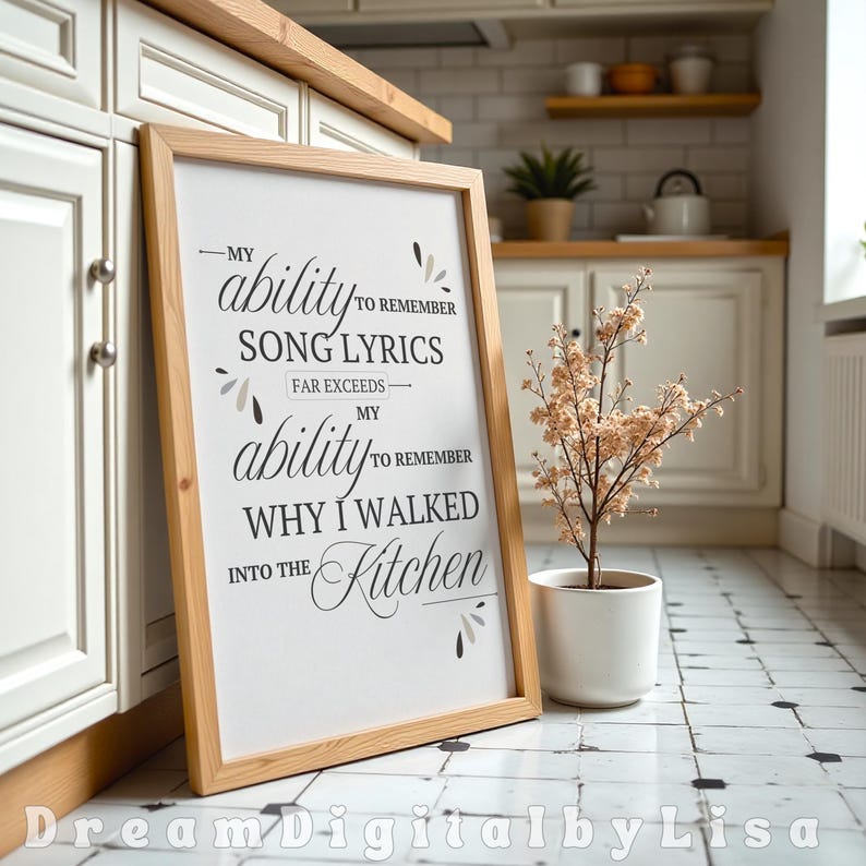 Funny Kitchen Quotes DIGITAL Download Wall Art Music Lover Kitchen ...
