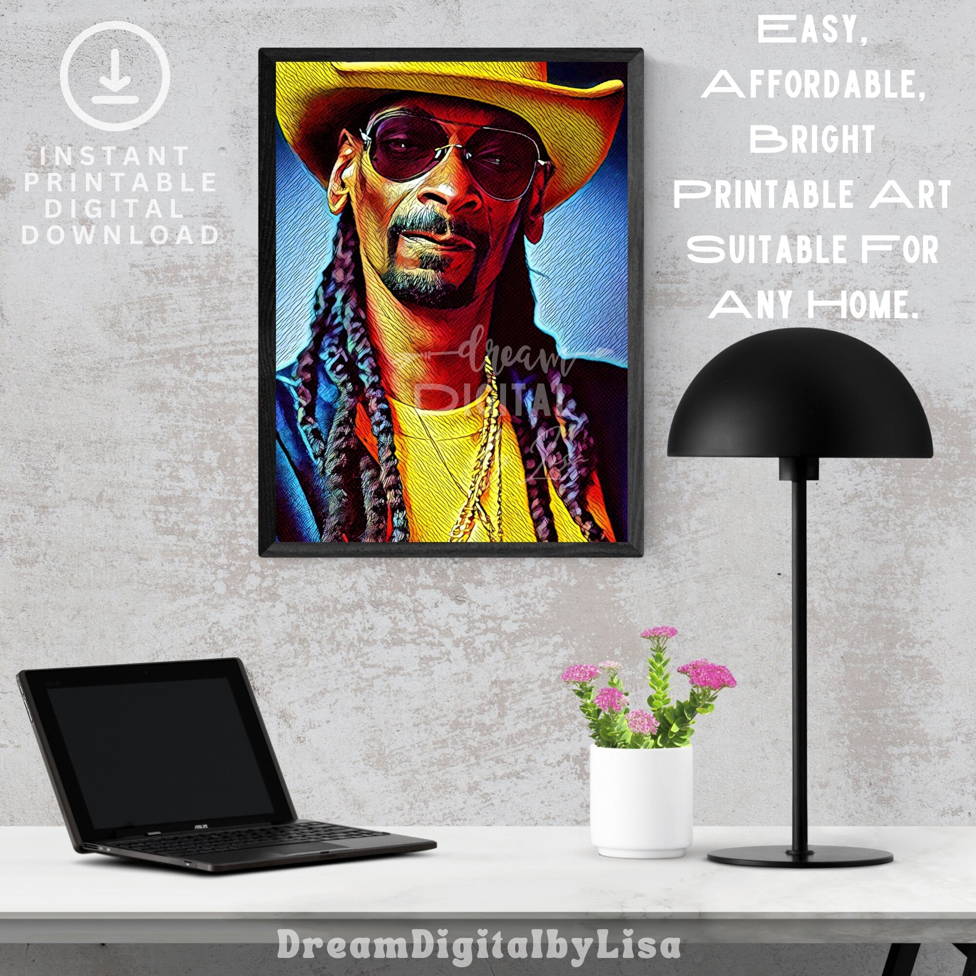 SNOOP DOGG Bright Printable Poster Hand-drawn Effect Wall - Etsy