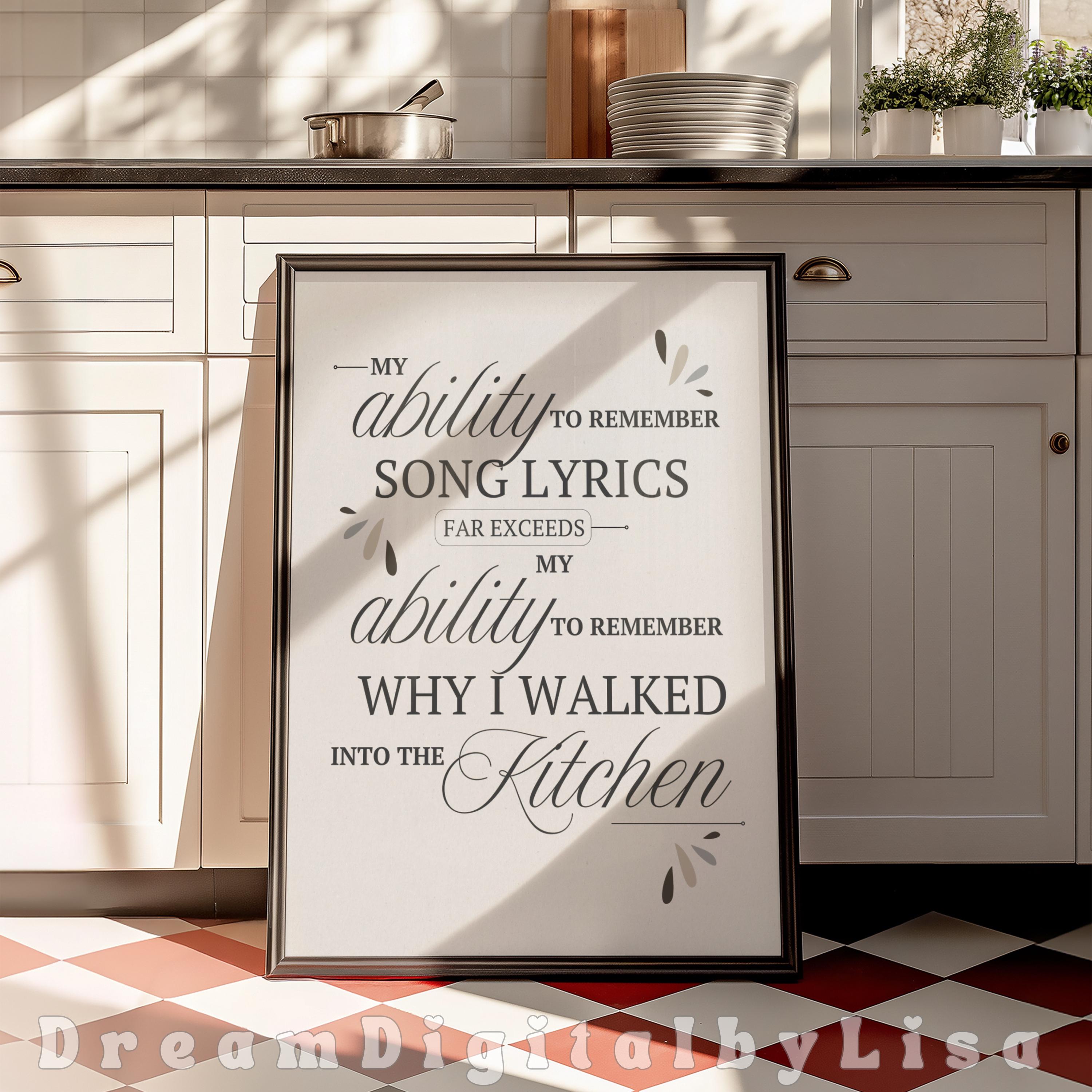 Funny Kitchen Quotes DIGITAL Download Wall Art Music Lover Kitchen ...