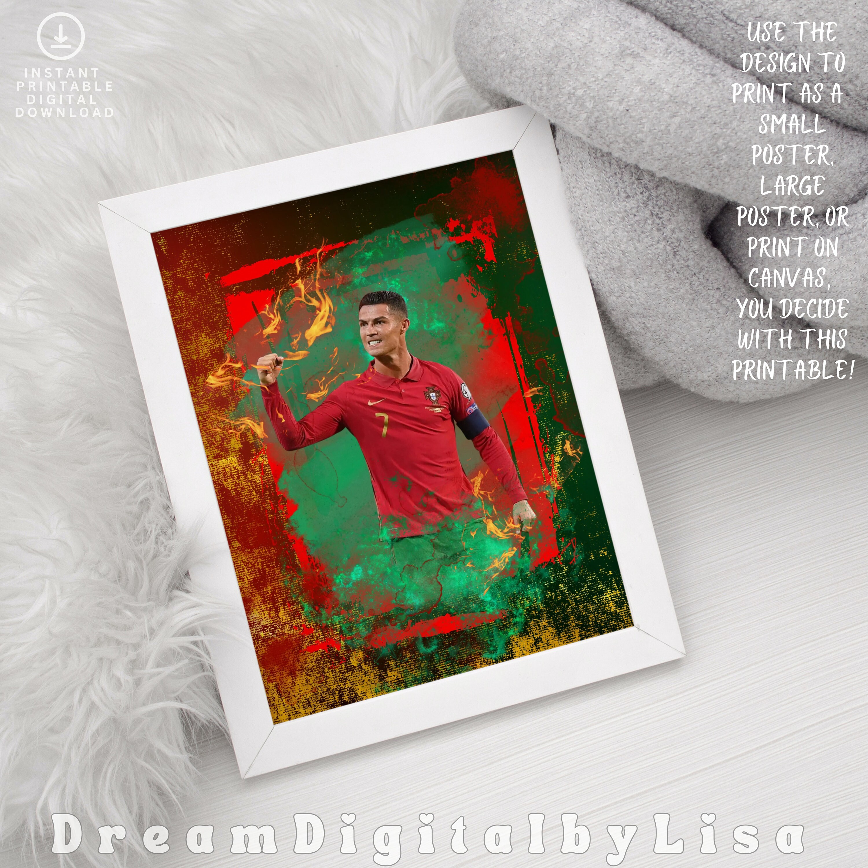 Cristiano Ronaldo Poster INSTANT DIGITAL DOWNLOAD Ronaldo - Etsy
