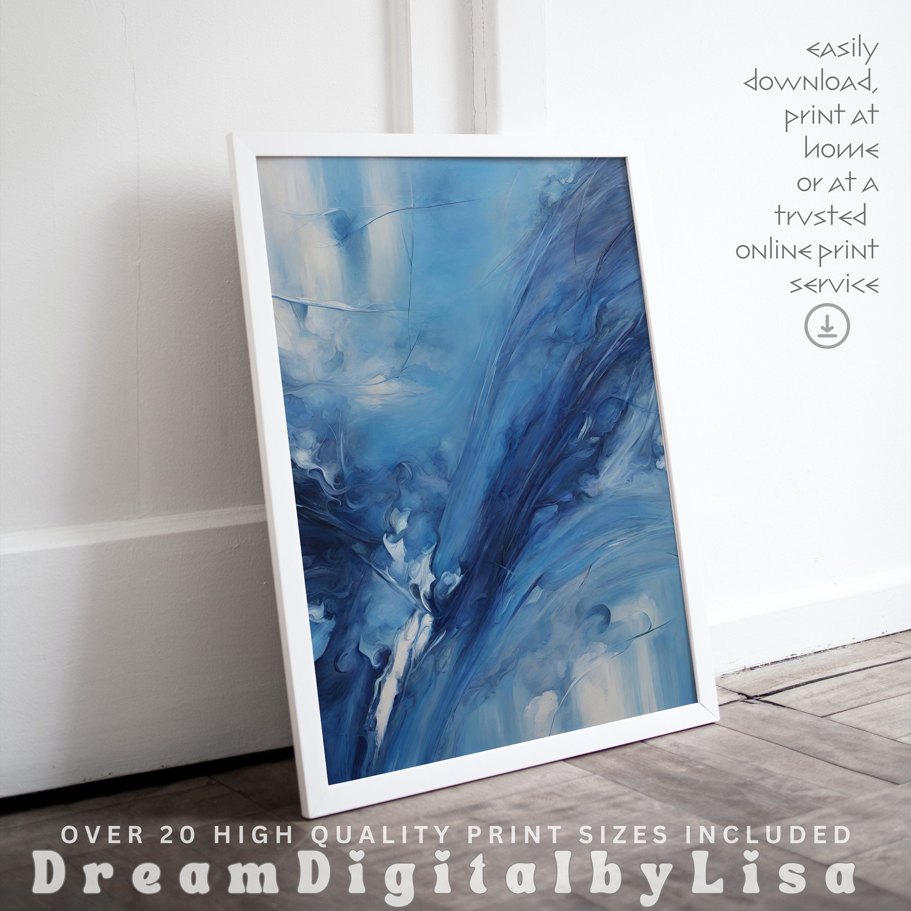 Blue Abstract Painting Print Printable Abstract Wall Art - Etsy