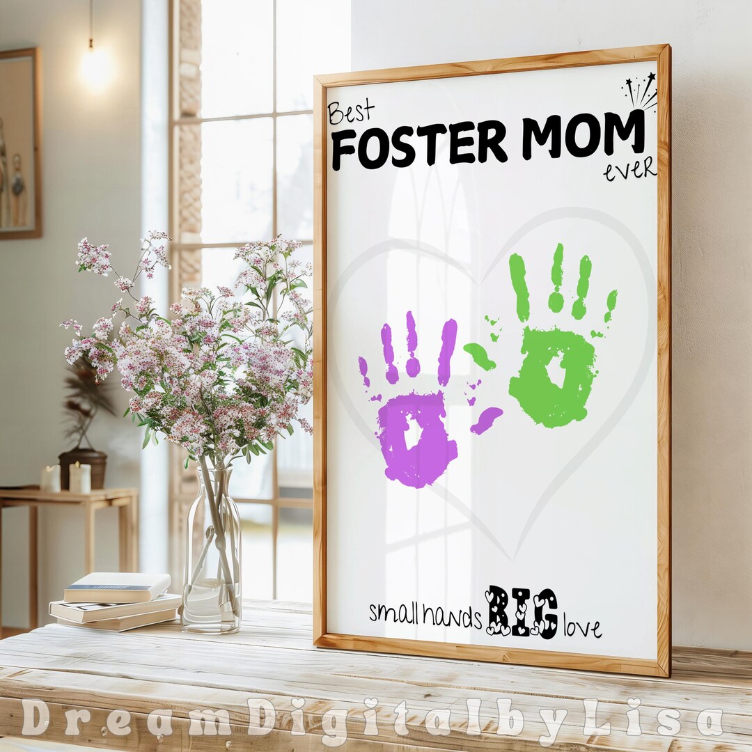 Best FOSTER MOM Ever Handprint Art Craft Preschool Activity Foster Mom ...