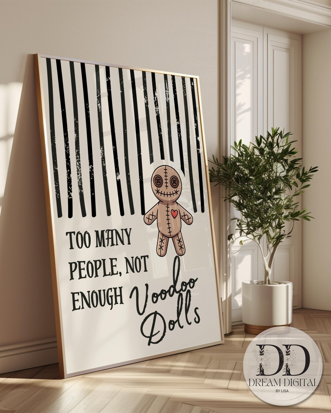Funny Voodoo Doll Wall Art Printable: Dark Humour Quote Poster for ...