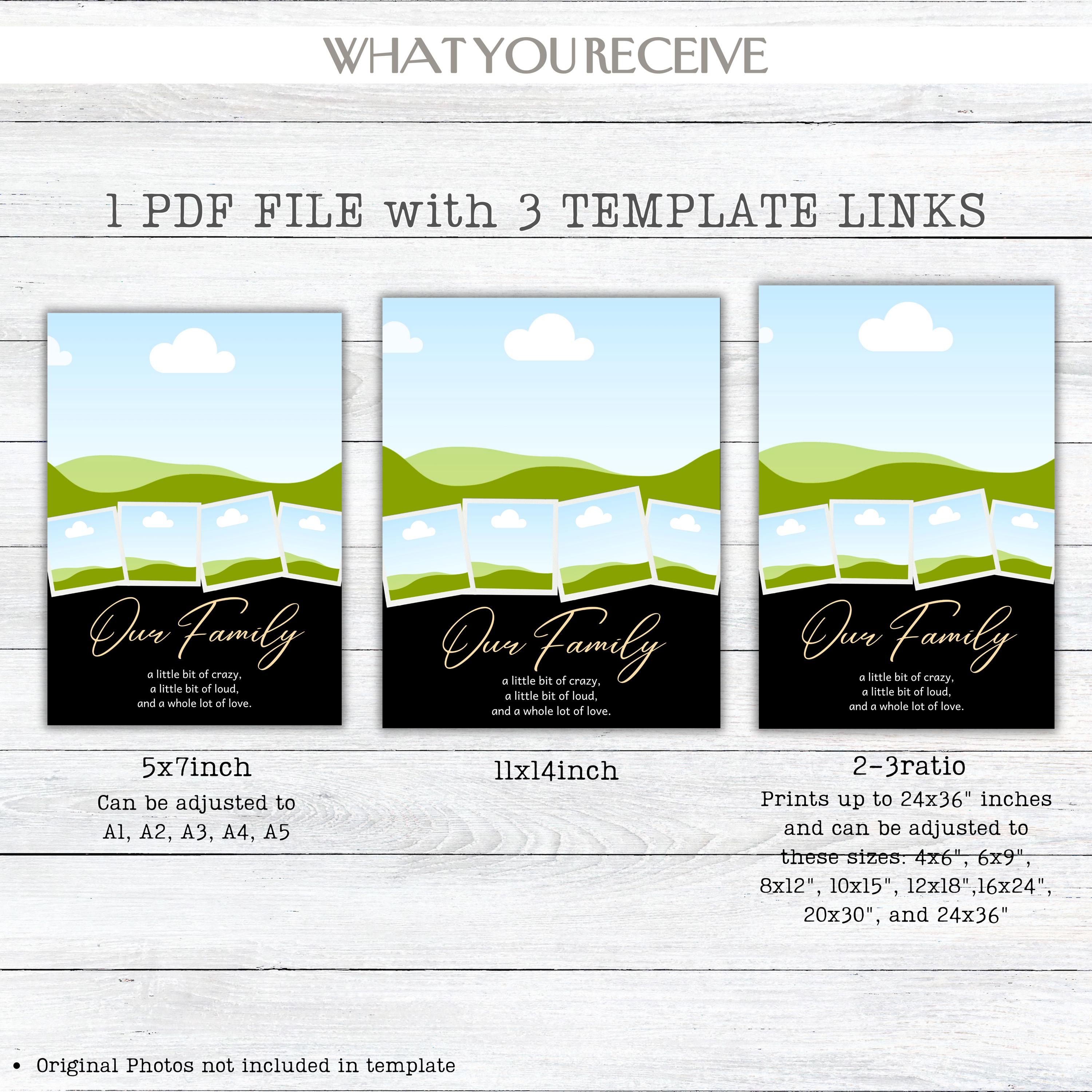 Editable Photo Collage Template Family Photo Print Personal Gifts Photo ...