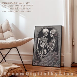 Skeleton Lovers, Dark Romance, Gothic Skeleton Couple, Gothic Valentine ...