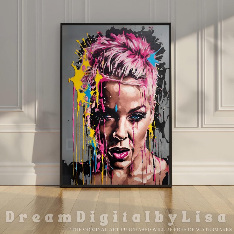 Pnk Inspired Drip Painting Poster Colourful Pnk Gifts Pnk Music Wall ...