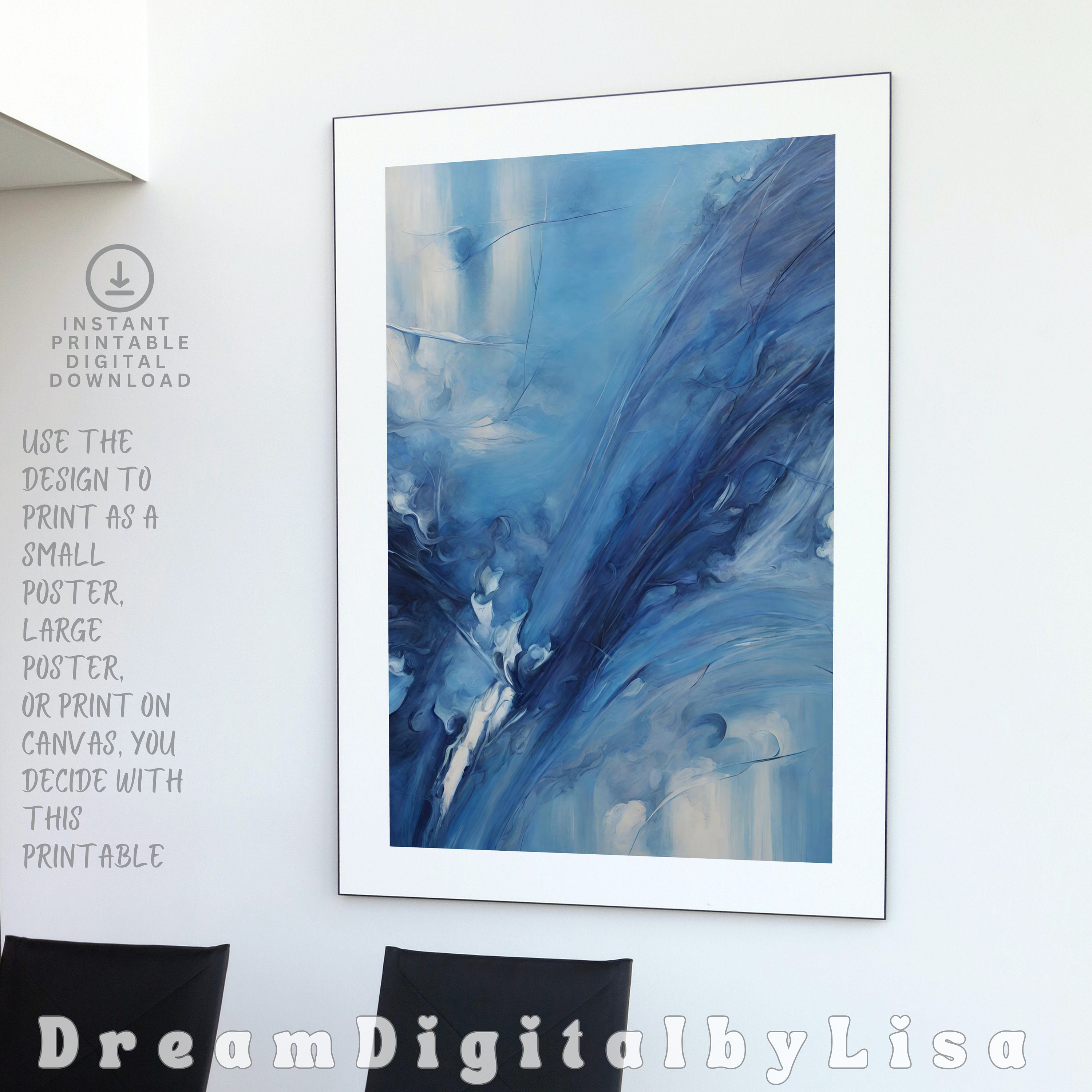 Blue Abstract Painting Print Printable Abstract Wall Art - Etsy