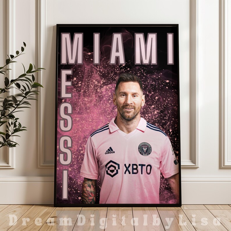 Messi Miami DIGITAL DOWNLOAD, Lionel Messi Printable, Messi Poster ...