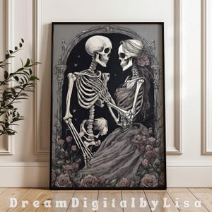 Skeleton Lovers, Dark Romance, Gothic Skeleton Couple, Gothic Valentine ...
