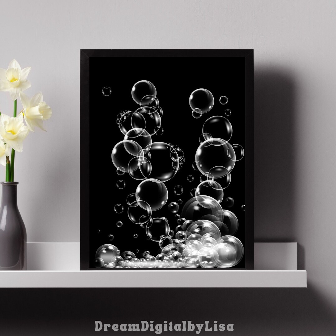 Bubbles Bathroom Wall Art Instant Digital Download Print - Etsy