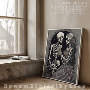 Skeleton Lovers, Dark Romance, Gothic Skeleton Couple, Gothic Valentine ...