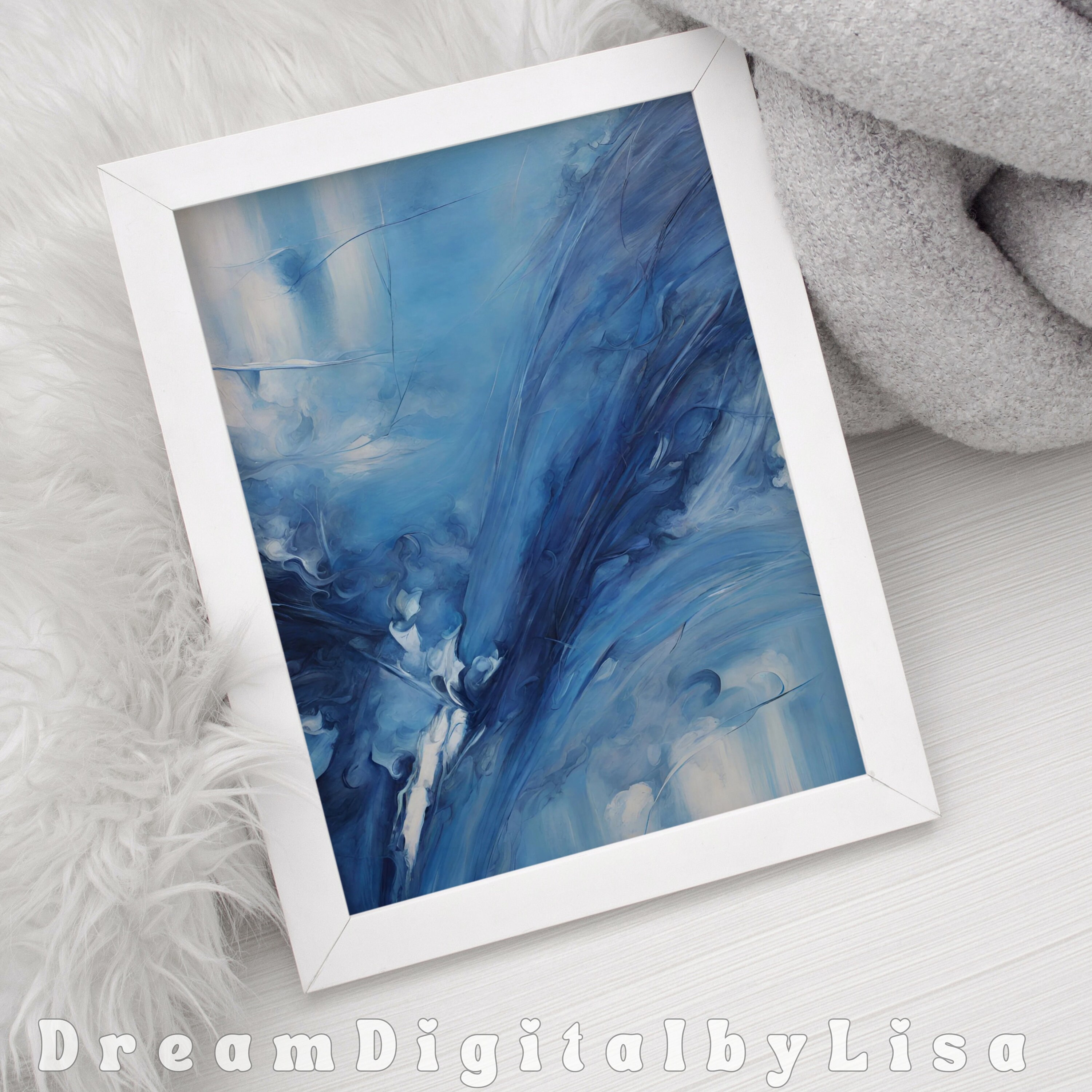 Blue Abstract Painting Print Printable Abstract Wall Art - Etsy