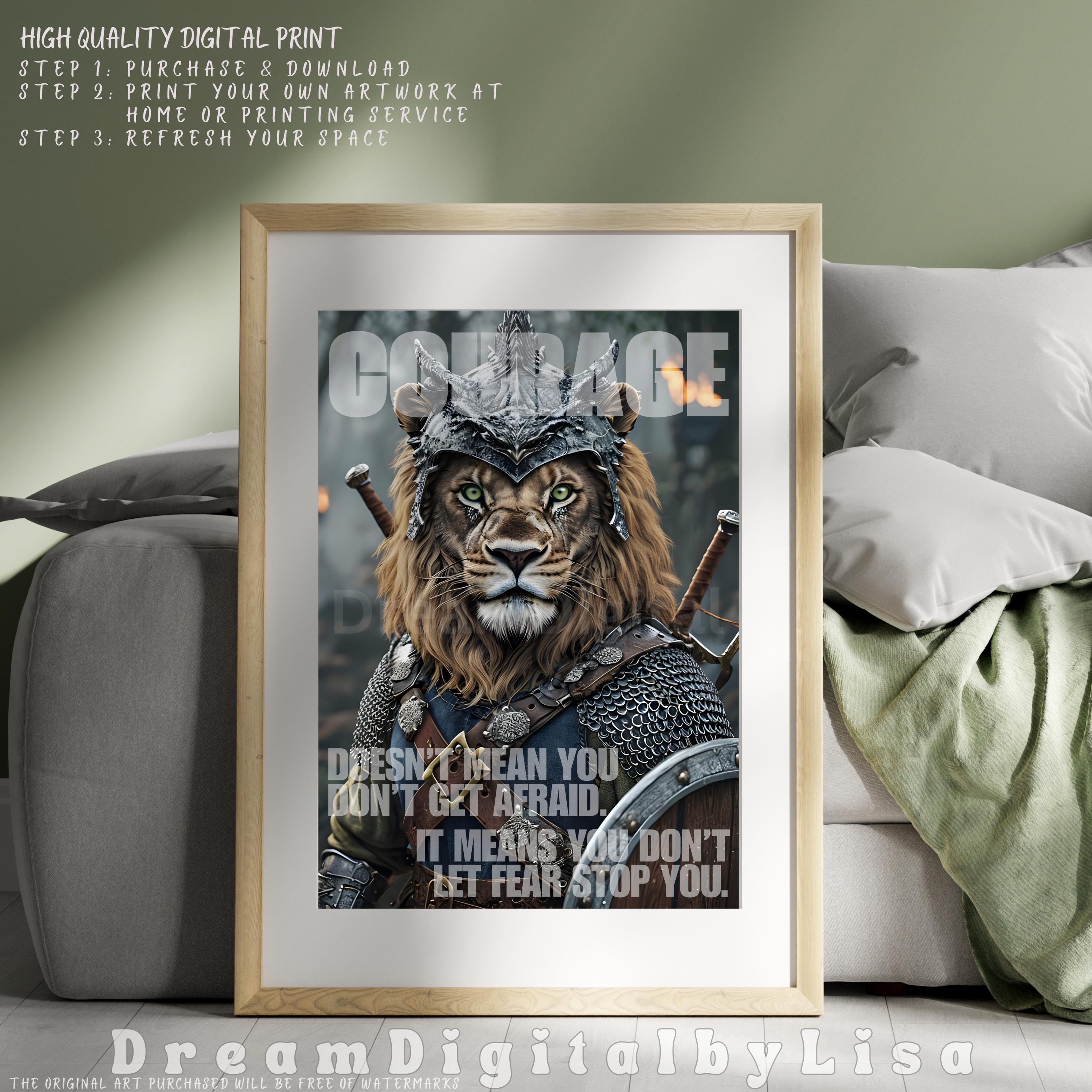 Courage Quote Encouragement Gift Inspirational Quote Classroom Dorm ...