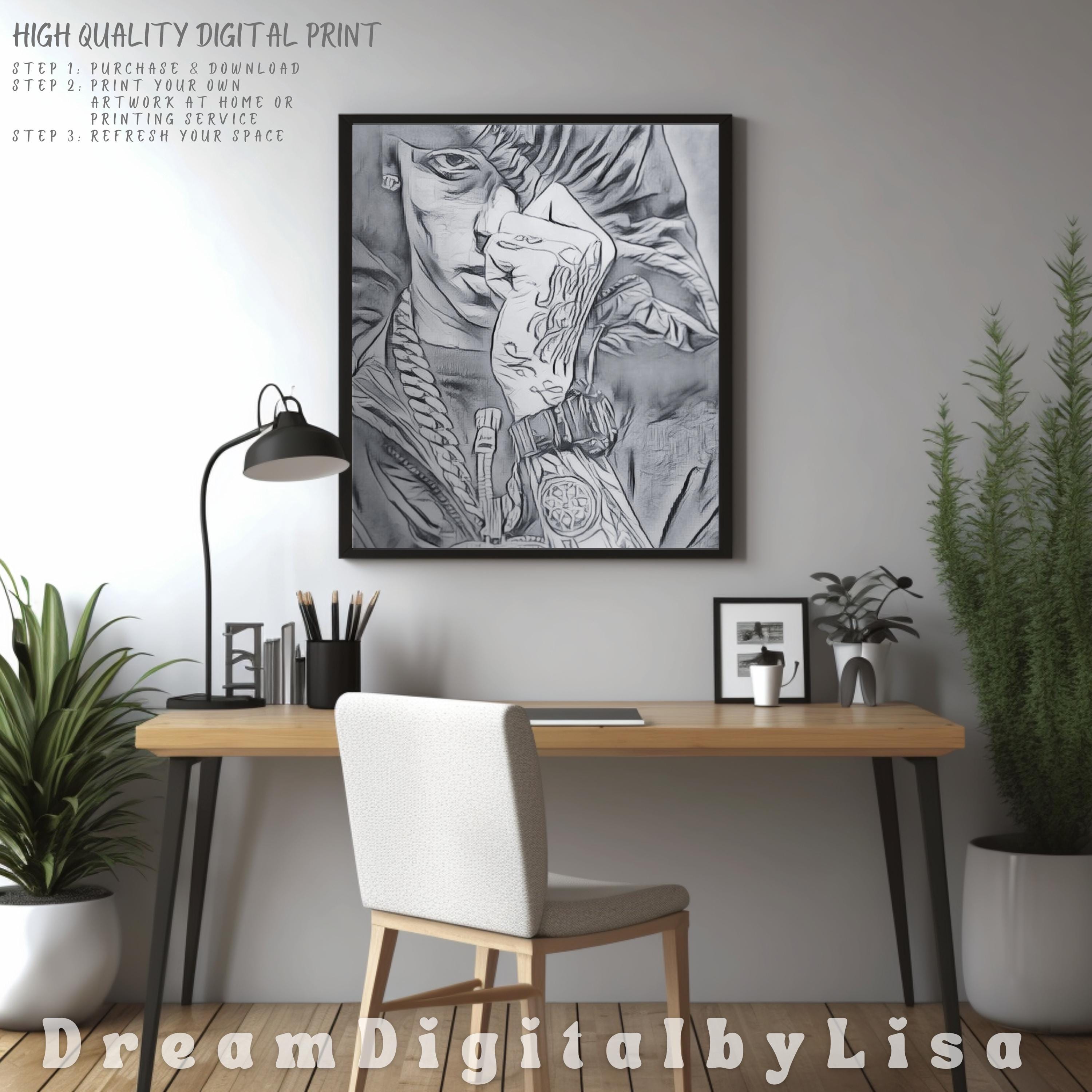 Central Cee Poster, Sketch Effect Print, Printable Central Cee Design ...