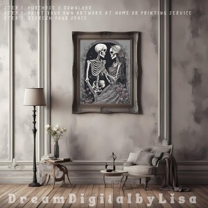 Skeleton Lovers, Dark Romance, Gothic Skeleton Couple, Gothic Valentine ...