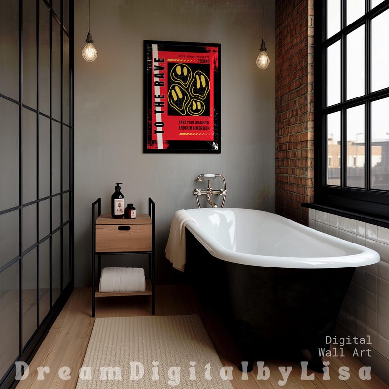 1990s Rave Poster to the Rave Techno Dance Print 90s Acid House Poster ...