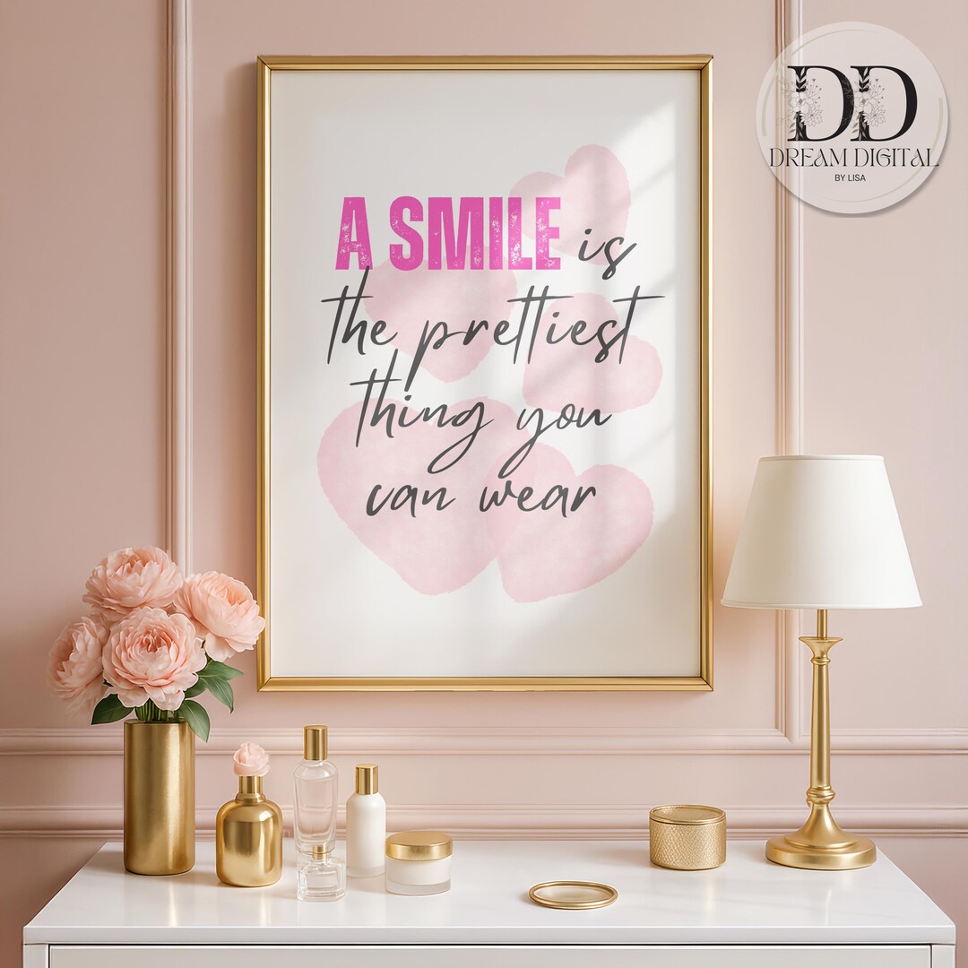 Pink Bedroom Motivational Poster Positive Affirmation Printable Feel ...