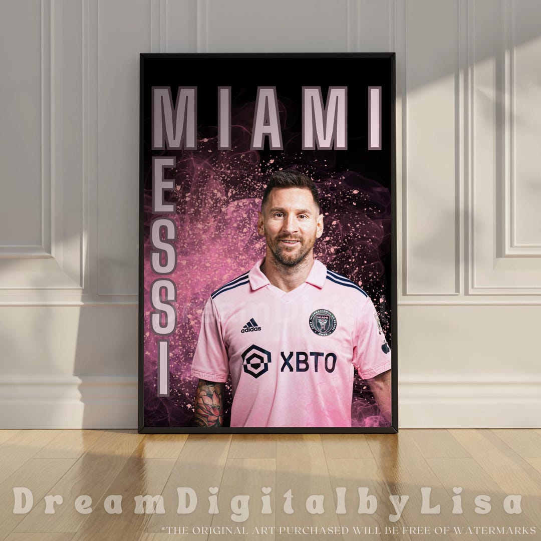 Messi Miami DIGITAL DOWNLOAD, Lionel Messi Printable, Messi Poster ...