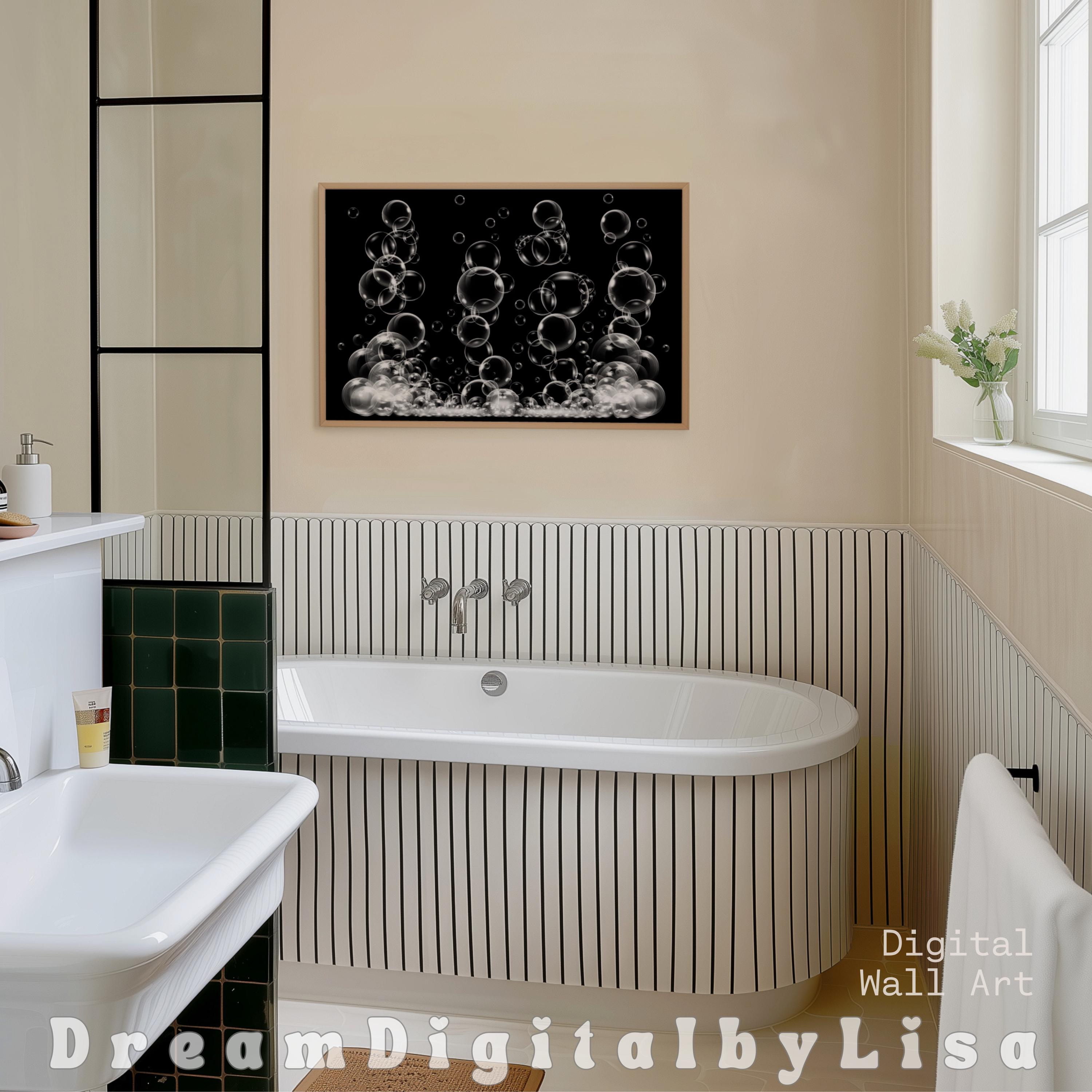 Bubbles Bathroom Wall Art, Landscape Print, Bathroom Art, Bubbles Art ...