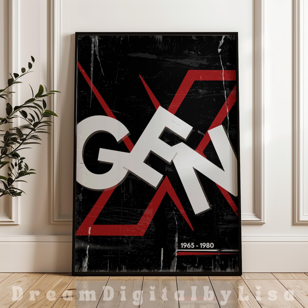 Generation Gen X Typography Grunge Print Nostalgic X Generation Poster ...