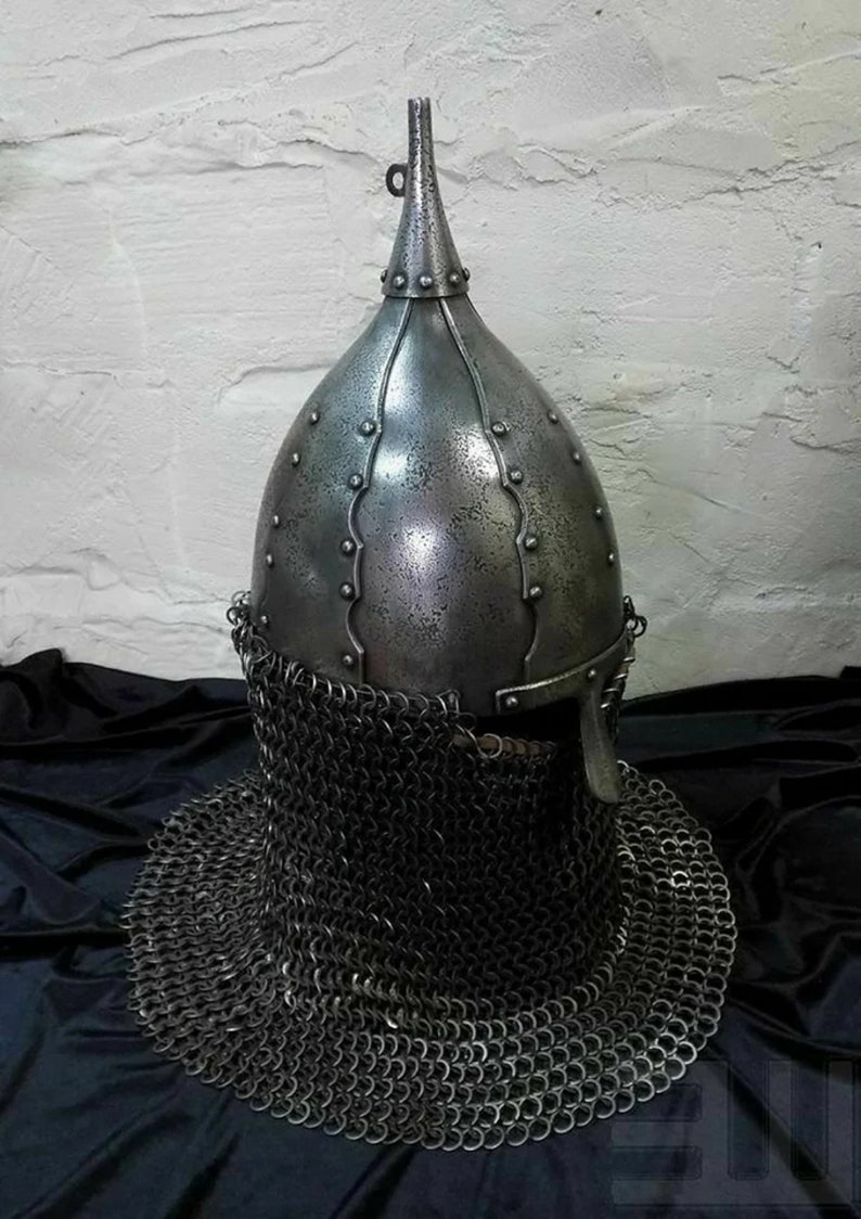 18GA Steel Early Medieval Norman Viking Turcik Helmet With Chainmail - Etsy