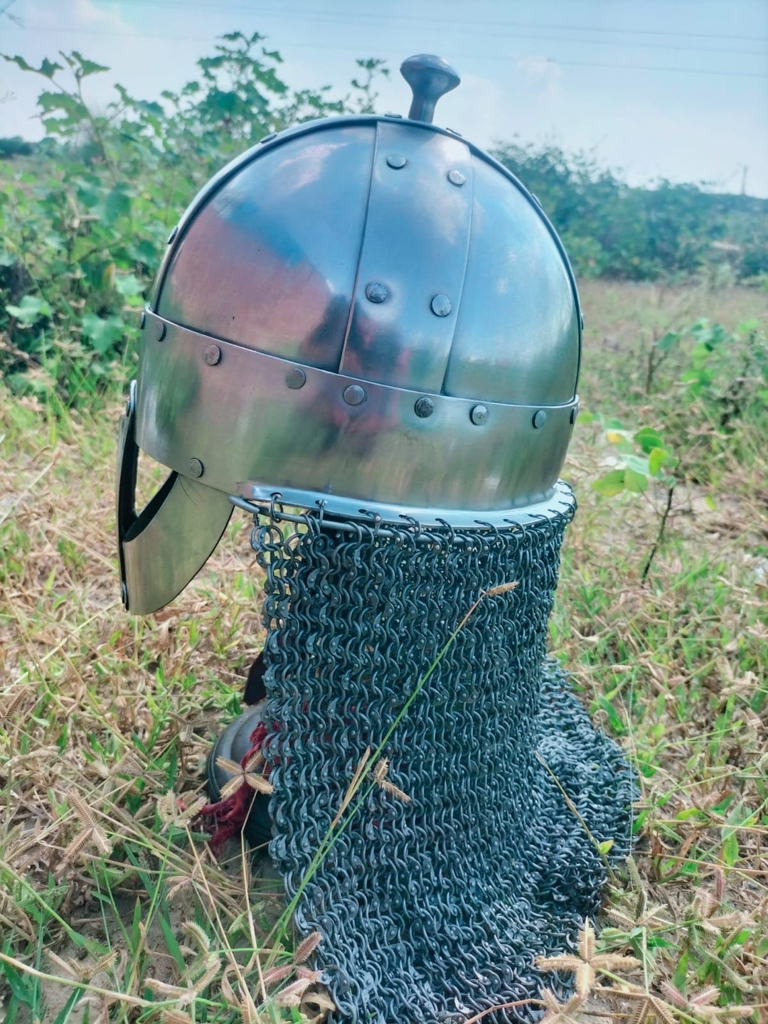 The Viking Yarm Helmet for Battle Use Larp/reenacment 14gauge M Steel ...