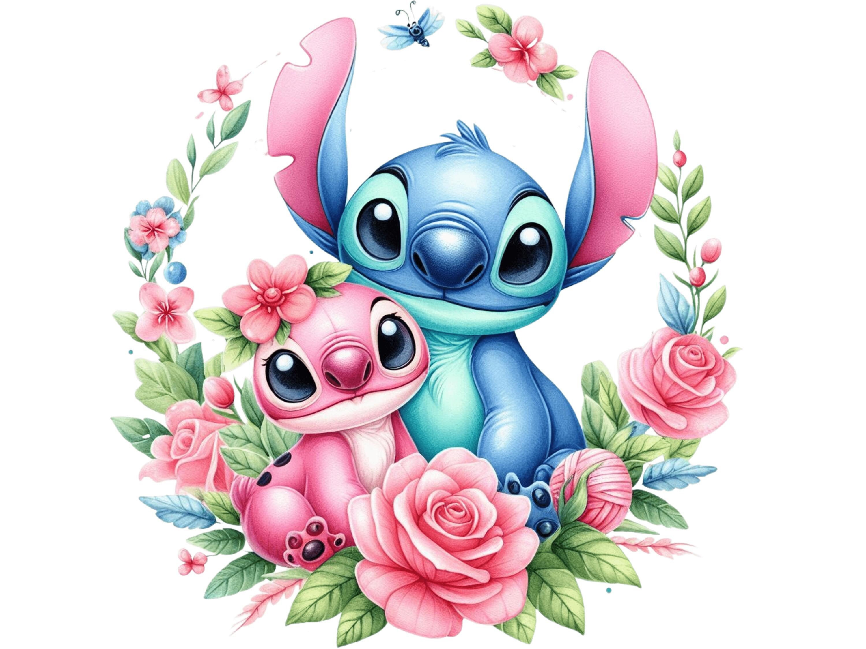 5 PNG Stitch and Pink Stitch Watercolor Design PNG File for Sublimation ...