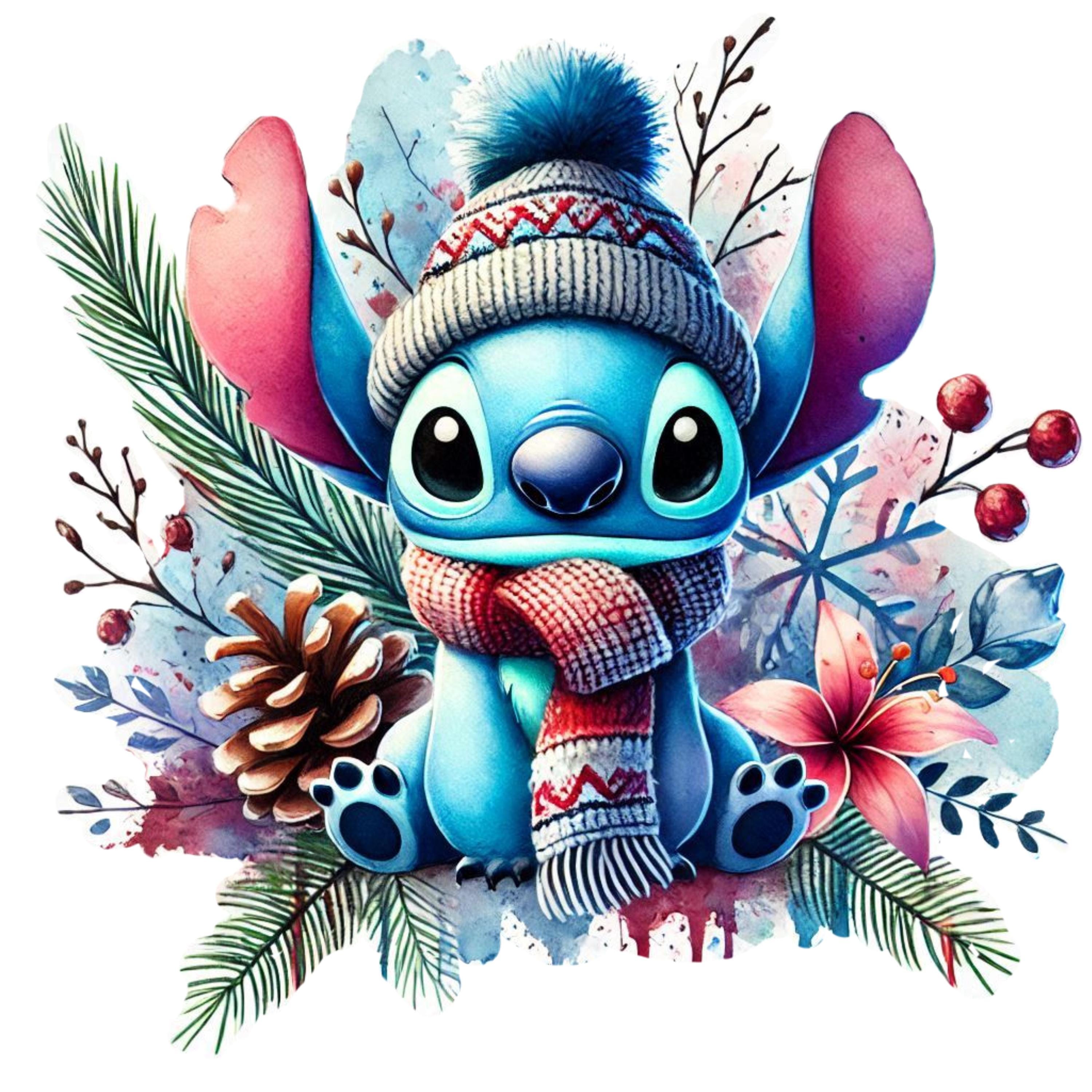 16 PNG Stitch Pink Winter Snow Watercolor Digital Design PNG File for ...